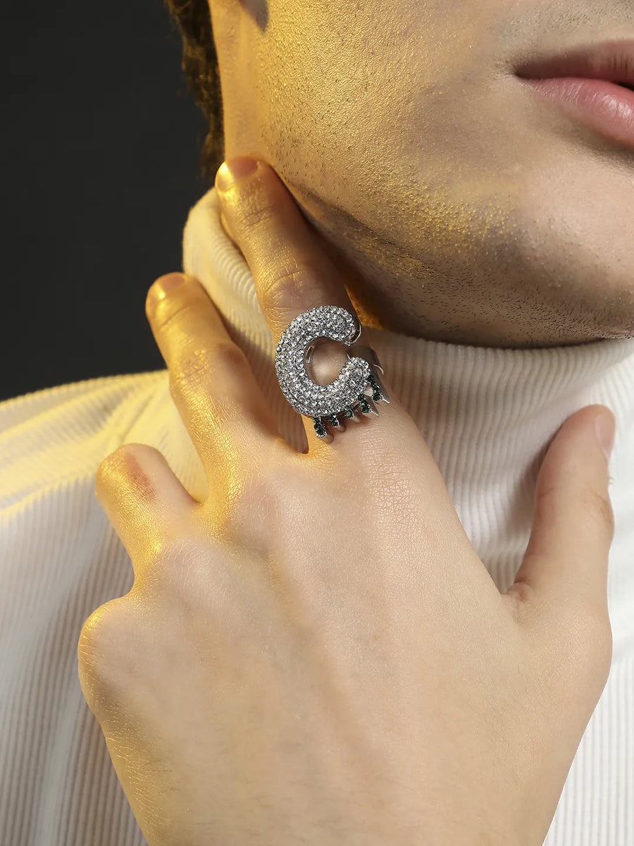 Bling C Alphabet Ring